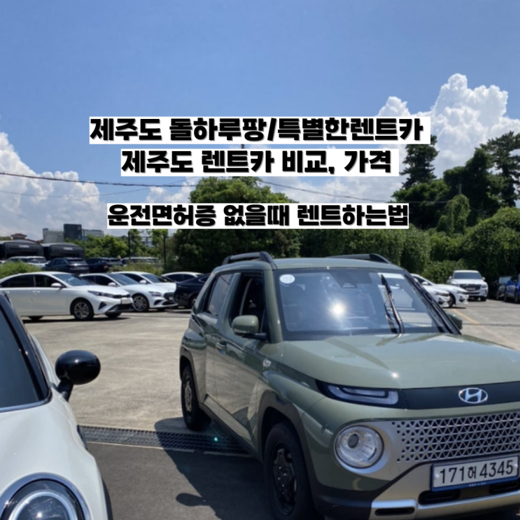 제주 돌하루팡 예약한 제주도 렌트카 비교 가격 내돈내산 운전면허증 없을때 네이버 블로그