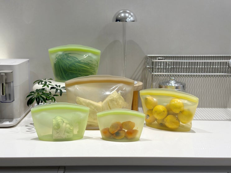 다회용 실리콘 지퍼백 실리팟 크기별 활용법 제로웨이스트 실사용 6개월 후기 : 네이버 블로그