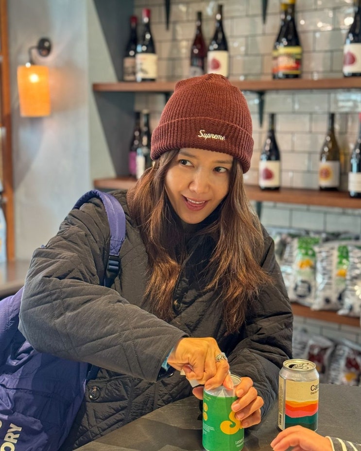 옷잘러 여자 겨울 패션에서 빠질 수 없는 여성 모자 종류로 인기 만점 슈프림 비니 코디 살펴보기 Ft 채정안 네이버 블로그