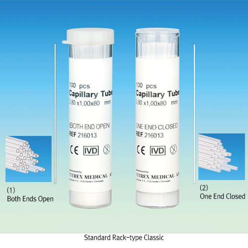 “witeg” Melting Point Capillary Tube, Glass, OD 2.5×L80mm(id approx 2.1 ...