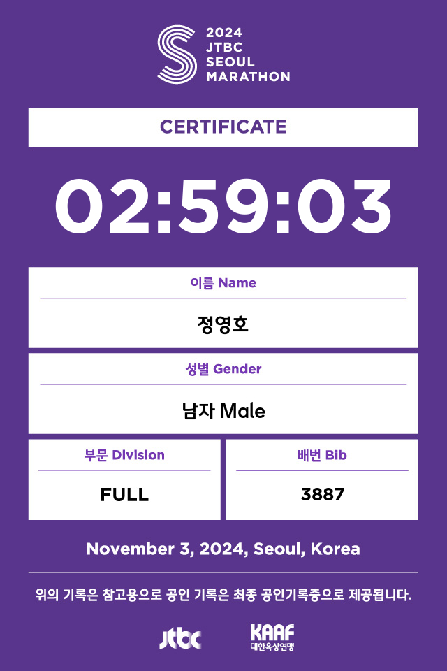 2024 JTBC 마라톤 생애 첫 서브3 후기 2부 : 네이버 블로그