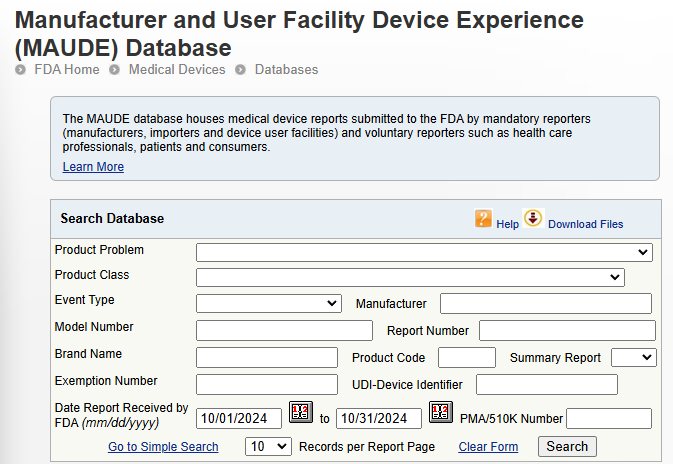 FDA의 database를 이용하여 우리 장비의 위해요인을 찾자 : 네이버 블로그