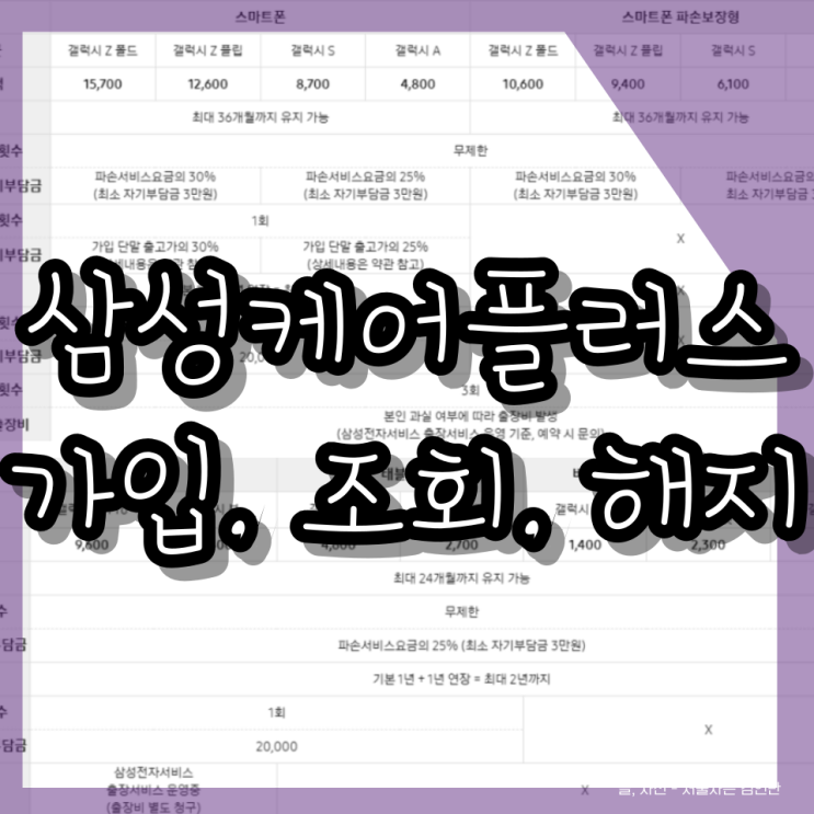삼성케어플러스 보험 가입 조회 해지 방법 가격과 기간연장 고객센터 번호 배터리 교체와 분실까지 보 네이버 블로그