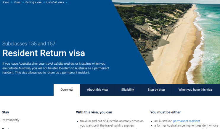 [호주간호사] 호주 '영주권' 연장하기!! (Resident Return visa - Subclasses 155 and 157 ...