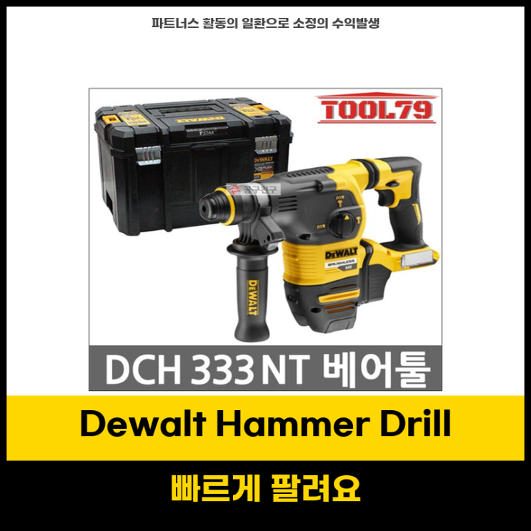 핫템초특가찬스 디월트 DCH333NT 60V 해머드릴 본체 및 케이스 포함 최상의 성능 보장 : 네이버 블로그