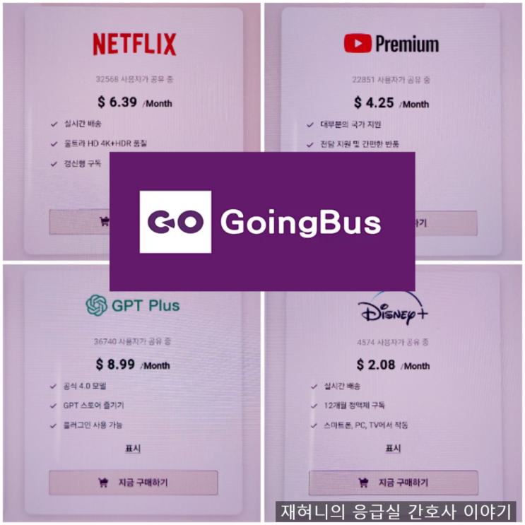 고잉버스 goingbus 유튜브 넷플릭스 Chatgpt 가격 요금 할인 방법 : 네이버 블로그