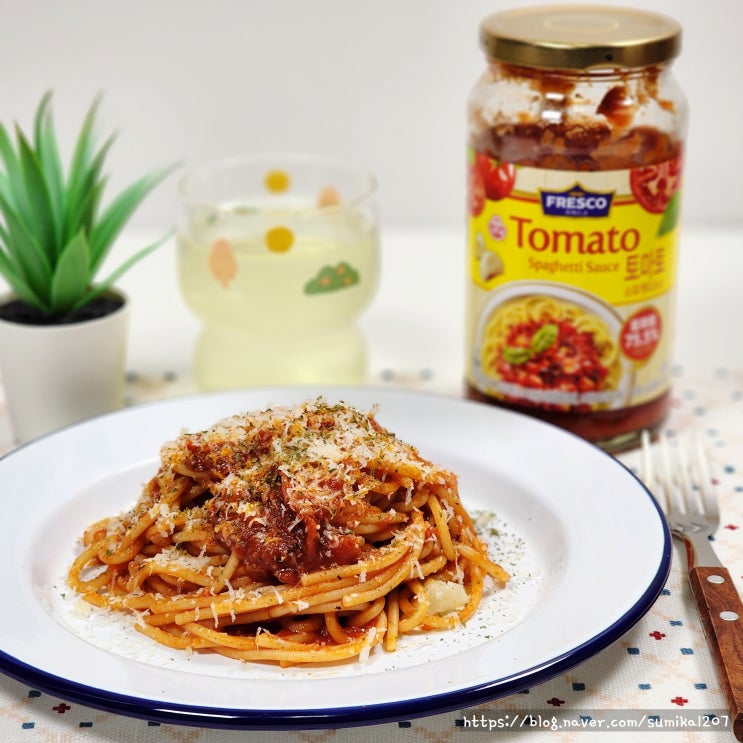 초간단 파스타 만들기 오뚜기 프레스코 토마토 스파게티 소스 내돈내산 : 네이버 블로그