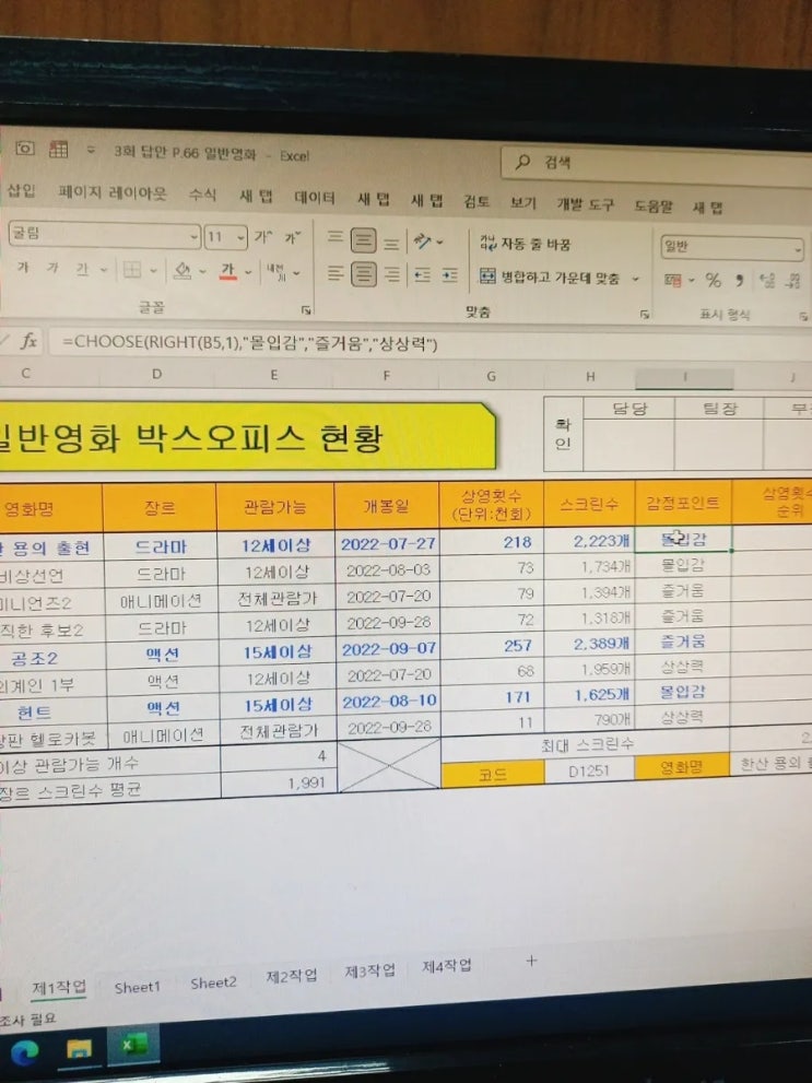 [엑셀]조건부서식 ️ CHOOSE, RIGHT,RANK.EQ함수 : 네이버 블로그