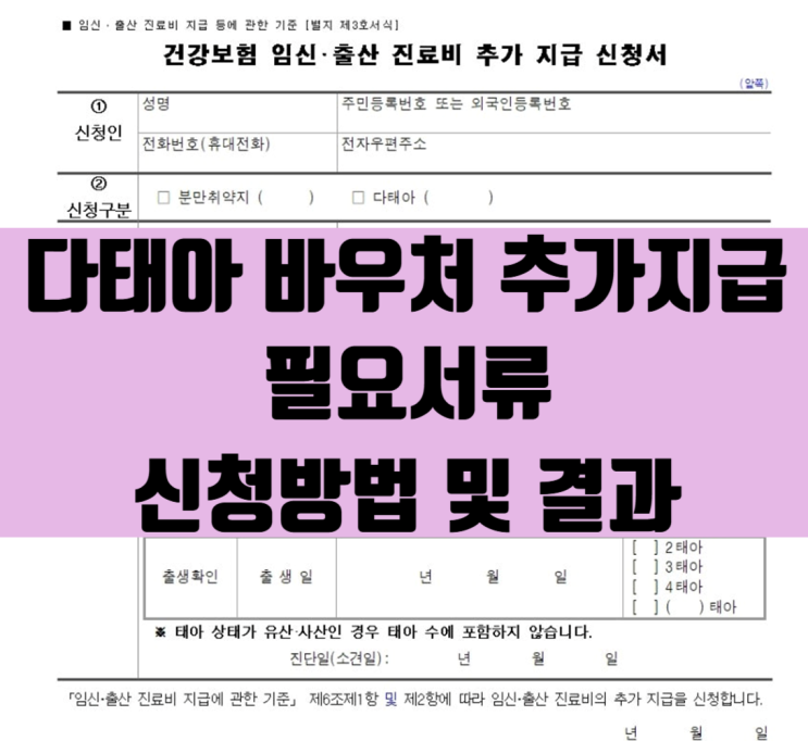 다태아 바우처 추가지급 신청방법 필요서류 쌍둥이 신청후기 네이버 블로그
