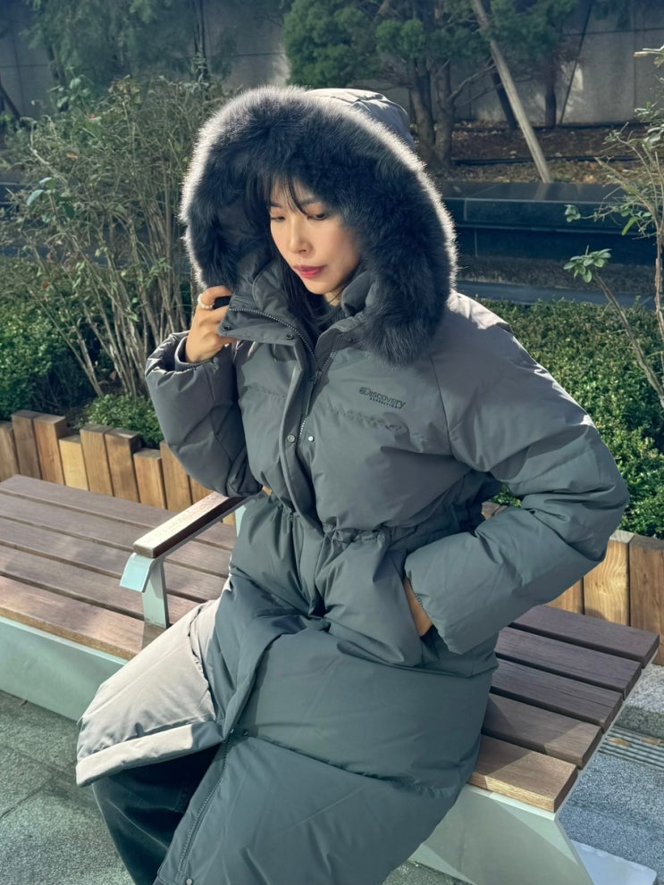 여성 롱패딩 추천 디스커버리 고윤정 켈리 구스다운 폭스퍼 패딩 후기 네이버 블로그