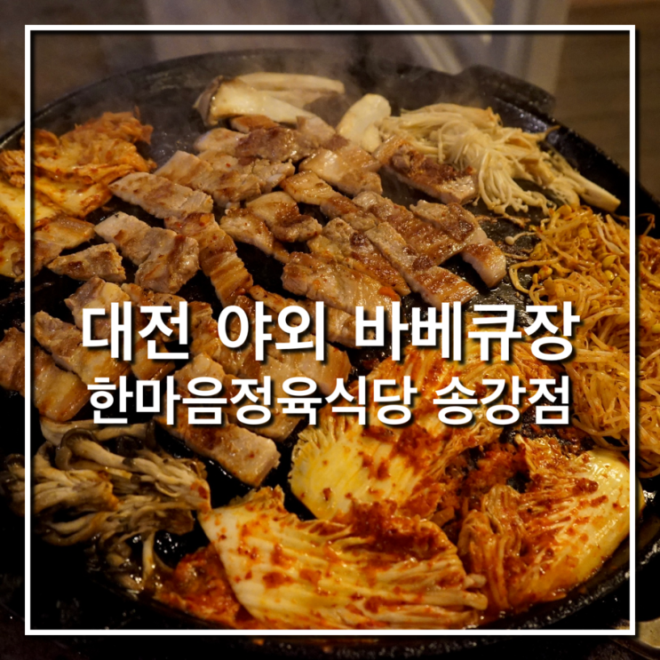 한마음정육식당 송강점 대전 야외 바베큐장 추천 도심 속 캠핑 네이버 블로그