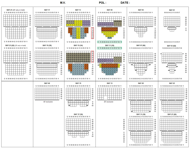 컨테이너 화물 적부도(stowage plan)에서 적부위치(stow position) 찾기 : 네이버 블로그
