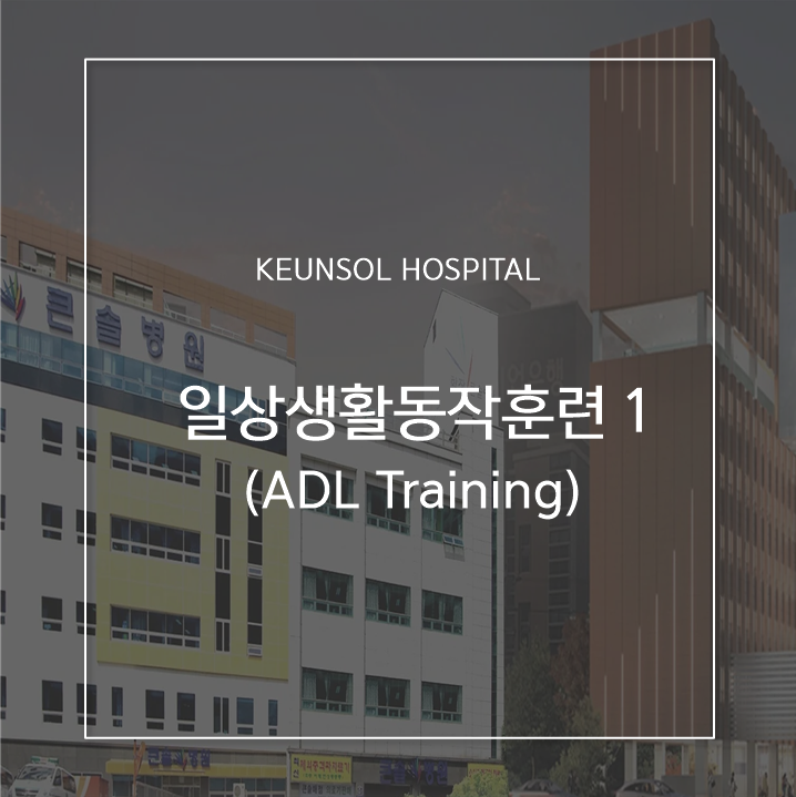[큰솔병원 재활치료센터] 일상생활동작훈련(ADL Training) : 네이버 블로그
