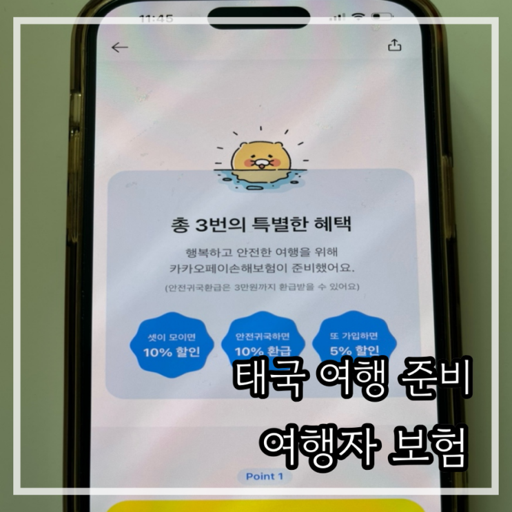 카카오페이 여행자보험 카카오톡 태국 해외여행보험 가입 환급 네이버 블로그