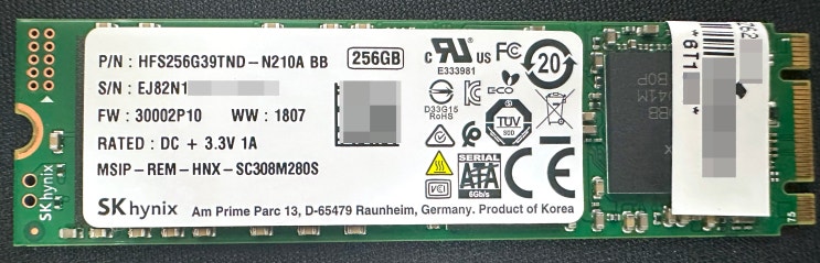 [SSD] SK hynix SC308 M.2 256GB 「HFS256G39TND」 : 네이버 블로그