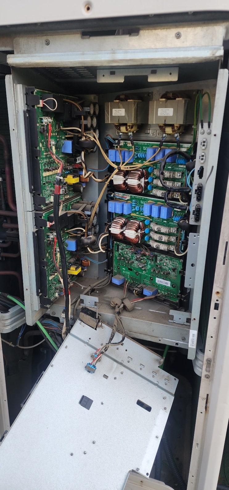 삼성 시스템 에어컨 실외기 인버터 보드 고장 수리 AS E201 E202 에러 : 네이버 블로그