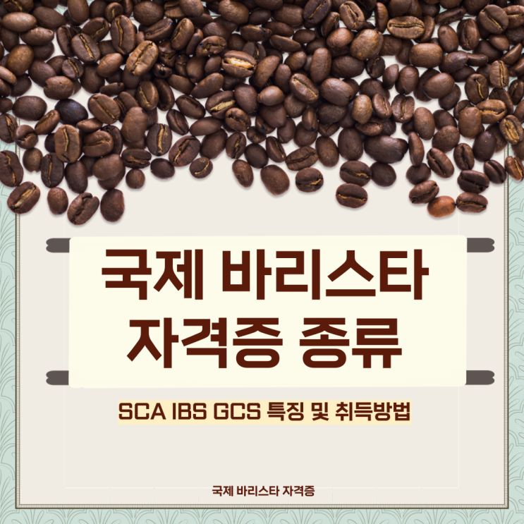 국제 바리스타 자격증 종류별 특징 및 취득방법 (SCA, IBS, GCS) : 네이버 블로그