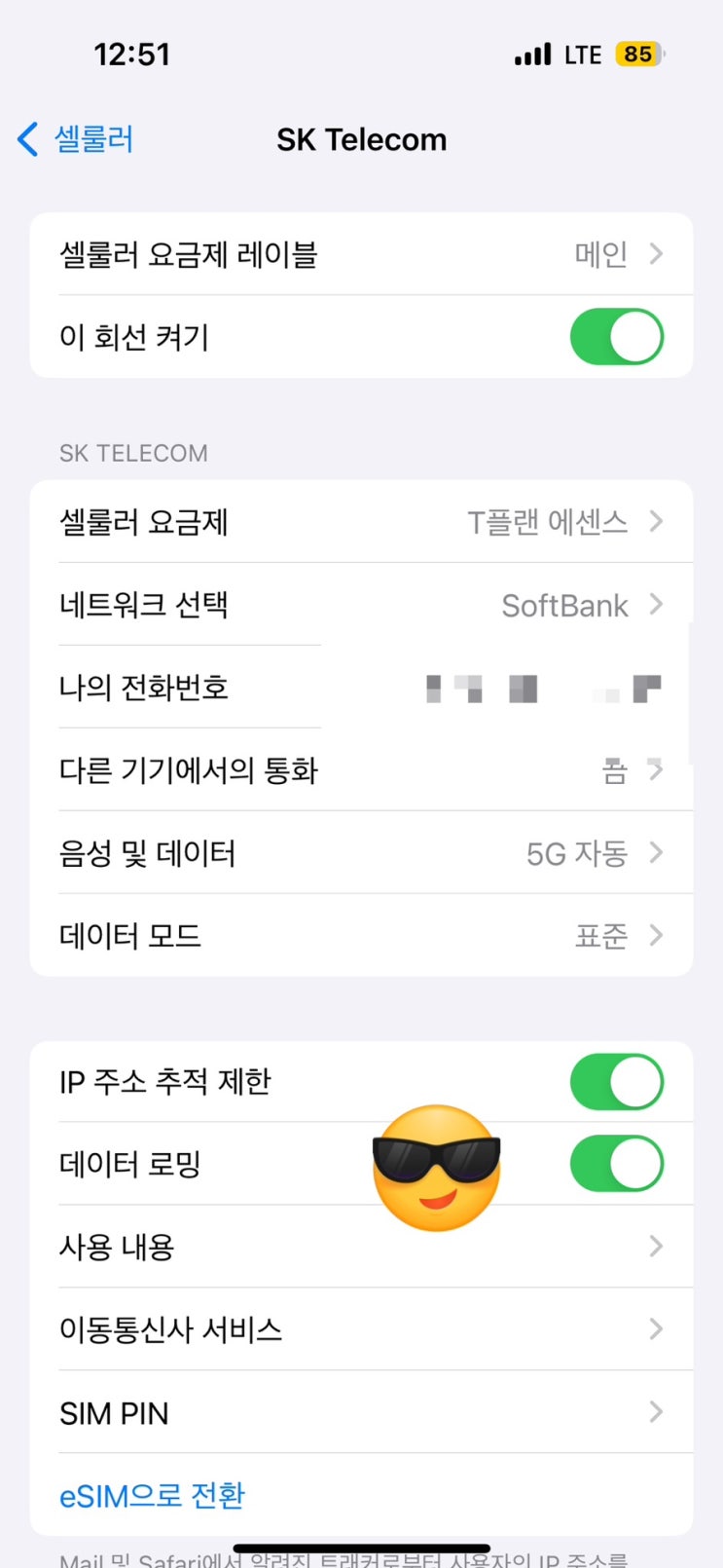 SK 로밍 baro요금제 수동 활성화하는법 & 일일 사용량 정리 : 네이버 블로그