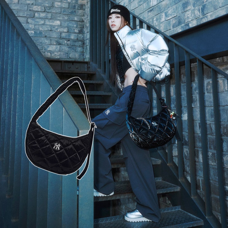 MLB 반달백 ITZY 유나 보부상백 추천 패딩백 가방트렌드 : 네이버 블로그