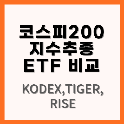 코스피200 지수 ETF 비교해보기 KODEX, TIGER, RISE : 네이버 블로그