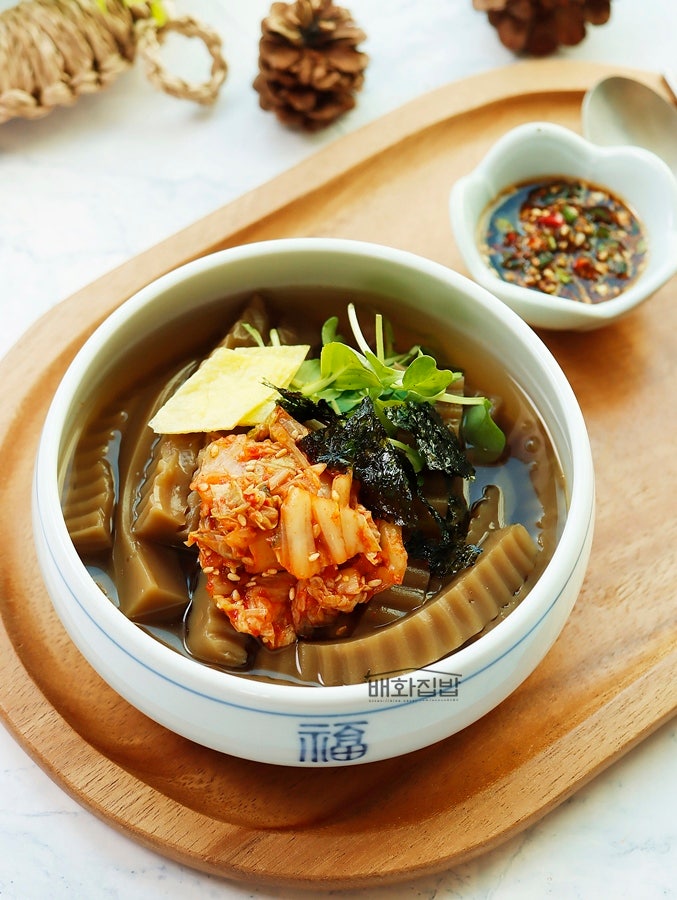 도토리 묵사발 레시피 육수 온묵밥 도토리묵밥 만들기 네이버 블로그
