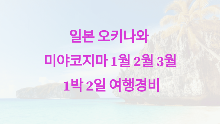 일본 오키나와 미야코지마 1월 2월 3월 날씨 옷차림 1박 2일 여행경비 네이버 블로그