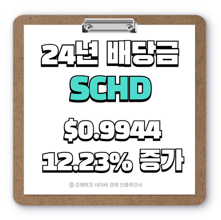24년 SCHD 배당 성장률은 12%가 아니라 21% : 네이버 블로그