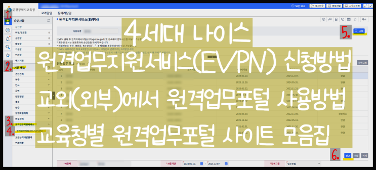 교사 재택근무) 4세대 나이스 EVPN 원격지원서비스 신청 방법 (Feat. 외부 사용, 교육청별 원격업무포털 사이트) : 네이버 블로그