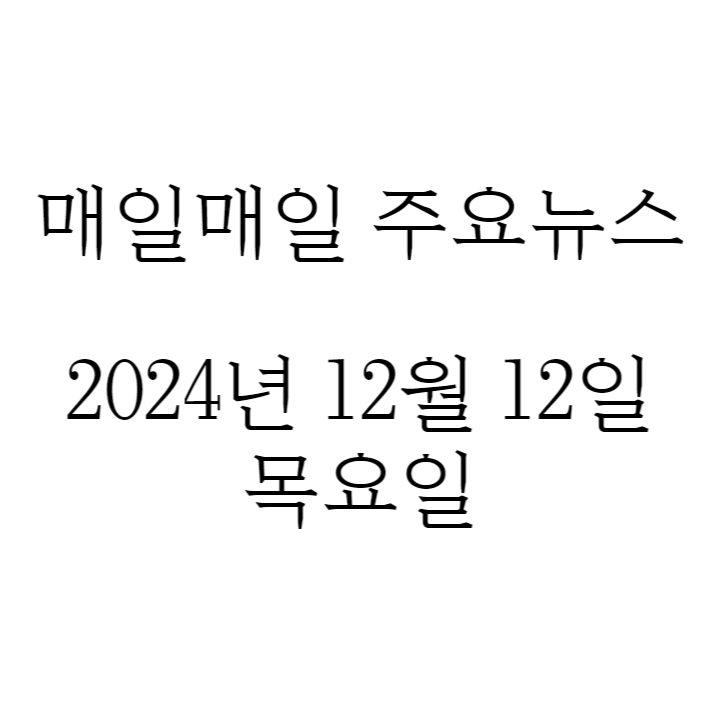 [매일매일주요뉴스] 2024년12월12일/외인 네이버 매수/트럼프 취임식 시진핑/트럼프 올해의 인물/애플 브로드컴/테슬라 사상 ...