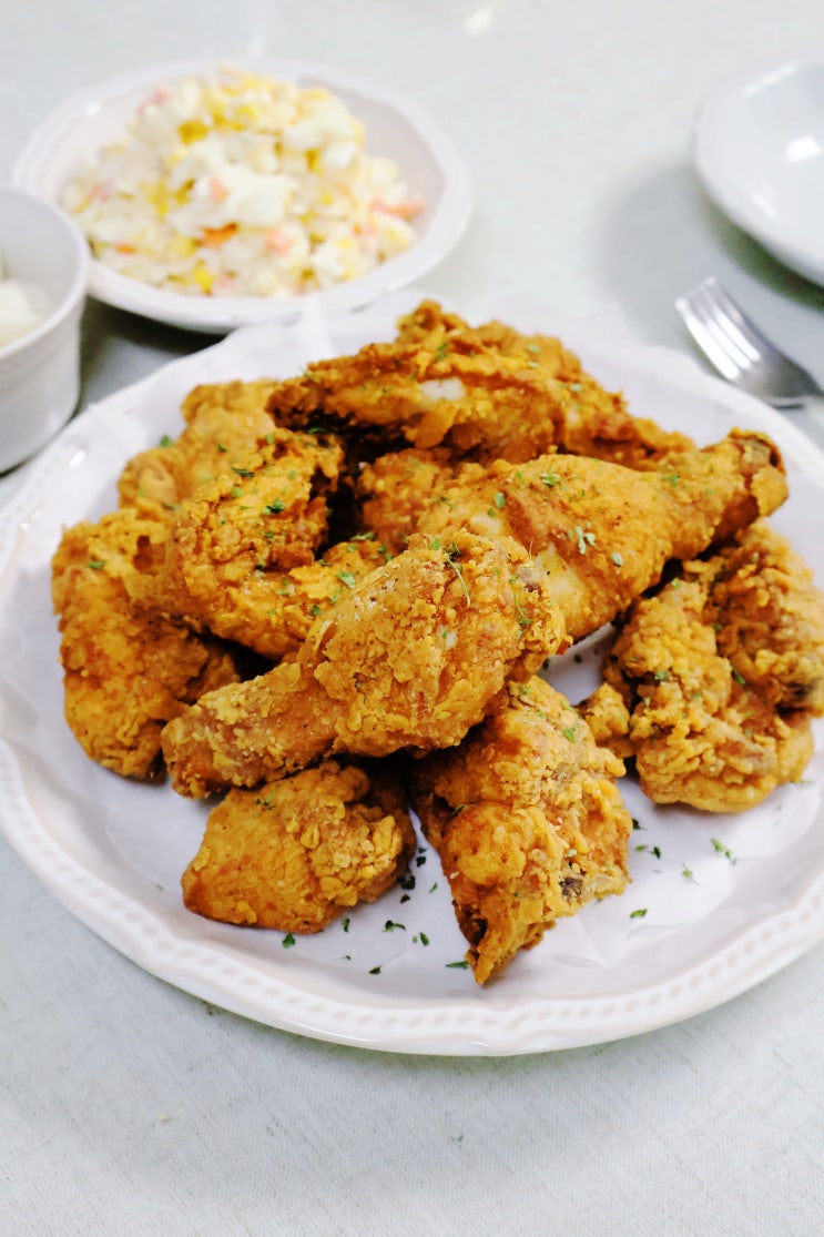 바삭한 홈메이드 후라이드치킨 만들기 닭튀김 닭요리 안주요리 튀김요리 : 네이버 블로그