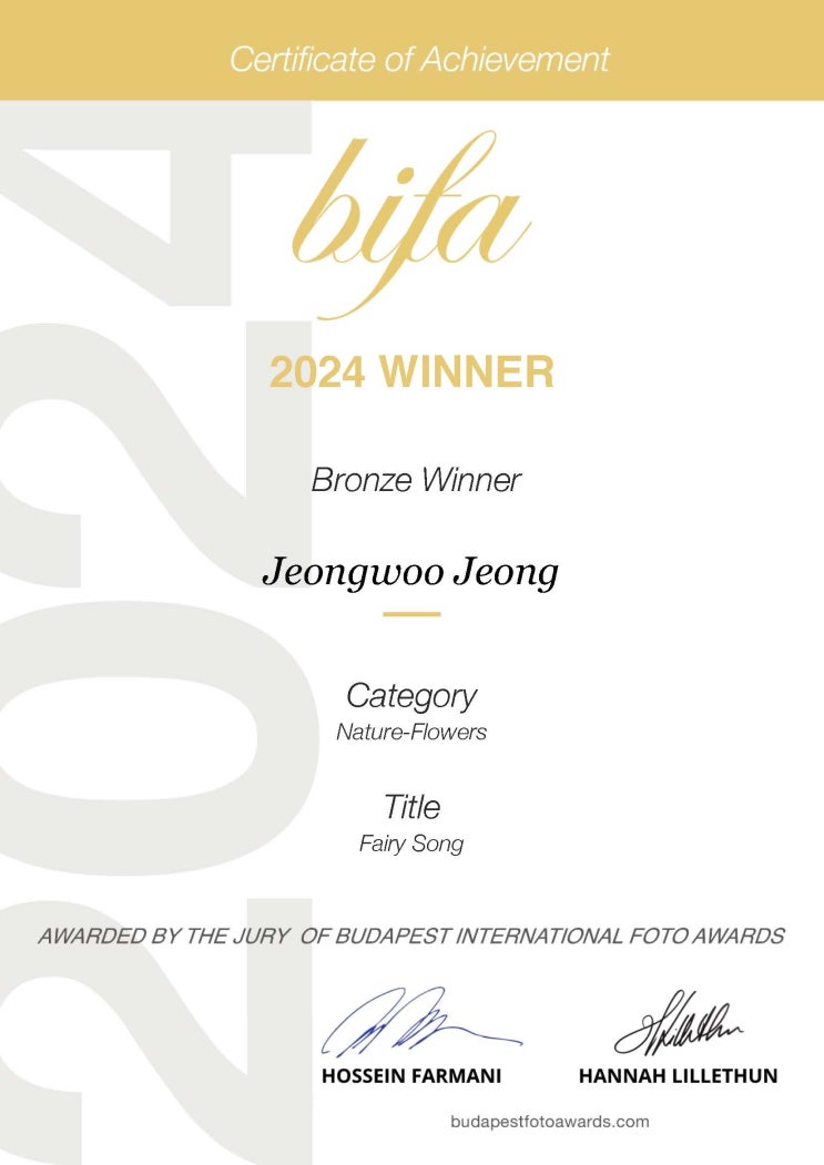 부다페스트 국제 사진전 2024 자연-꽃(비전문가) 부문 동상 수상 BIFA2024 : 네이버 블로그