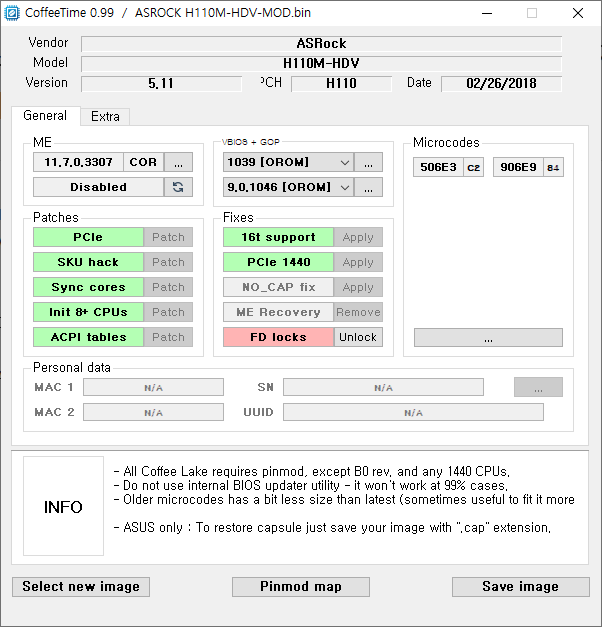 애즈락 H110M-HDV 메인보드용 제온 E3 v5 v6 지원 개조 바이오스 : 네이버 블로그