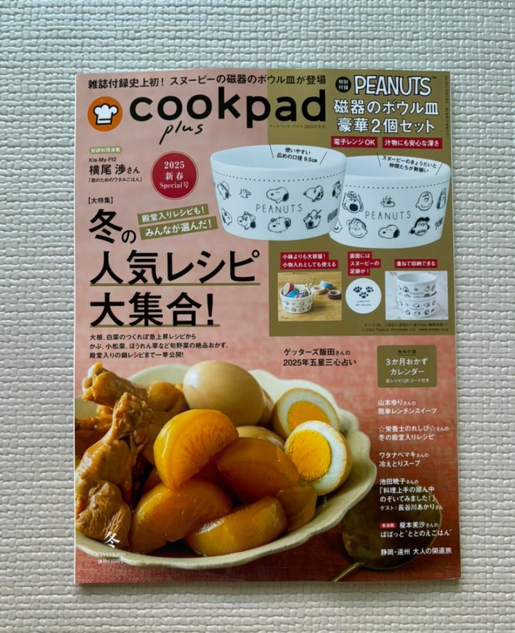 일본잡지부록 추천 cookpad 2025년 겨울호(스누피 그릇 세트) : 네이버 블로그