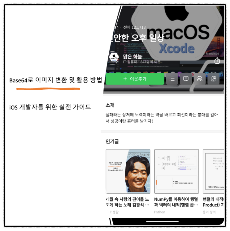 Base64로 이미지 변환 및 활용 방법 - iOS 개발자를 위한 실전 가이드 : 네이버 블로그