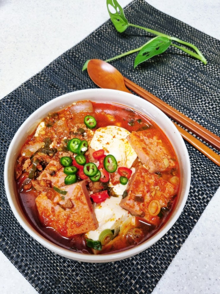 편스토랑 류수영 순두부찌개 레시피 어남선생 스팸 순두부찌개 맛있게 끓이는 방법 네이버 블로그