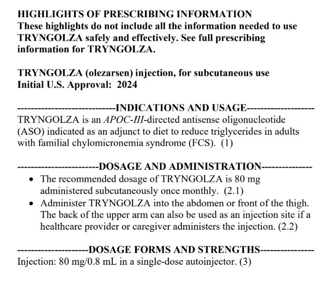 올레자르센 (Tryngolza) FDA 승인 : 네이버 블로그