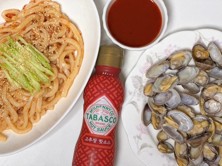 타바스코 고추장 핫소스 신제품 후기 매콤한 만능소스 비빔우동 And 바지락찜 활용하기 네이버 블로그