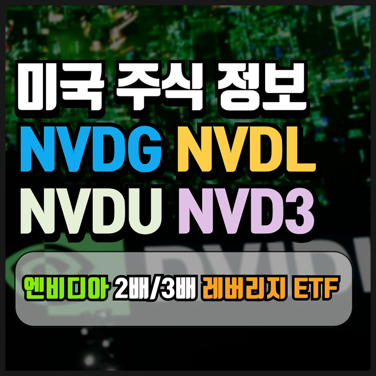 [미국 ETF 정보] 엔비디아 2배 레버리지 ETF NVDG | 낮은 운용 수수료 | NVDL, NVDU, NVD3 비교 | 레버리지 ETF | 인공지능 반도체 : 네이버 블로그