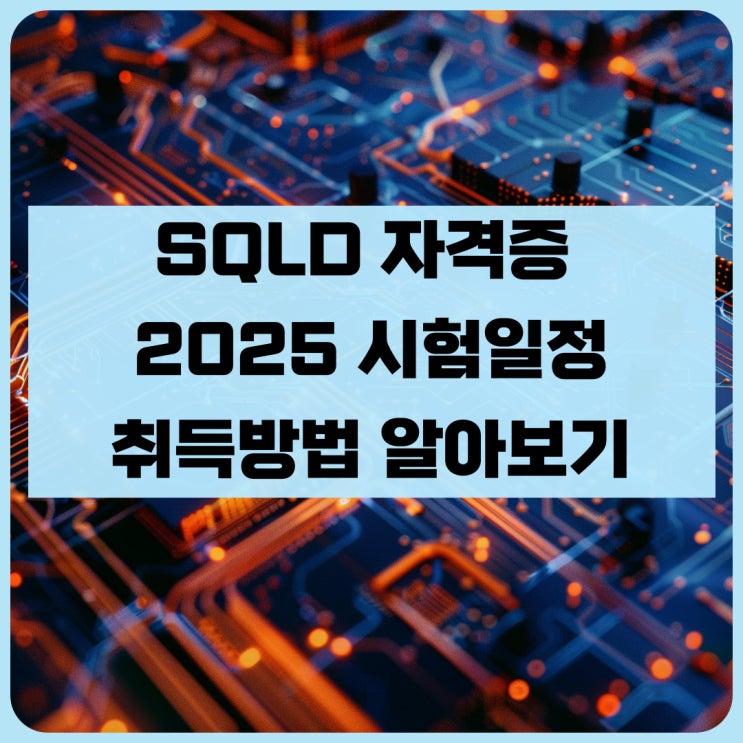 SQLD 자격증 2025 시험일정 및 취득방법 알아보기 : 네이버 블로그
