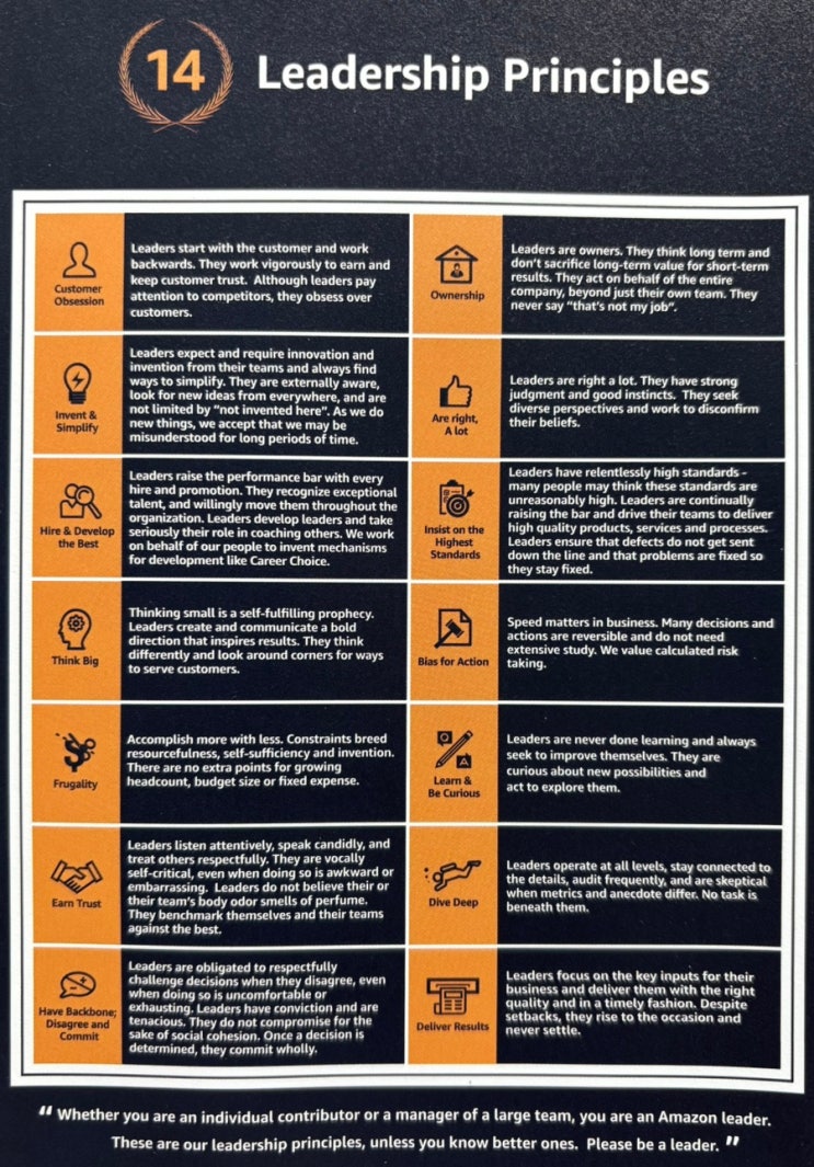 Amazon 14 leadership principles : 네이버 블로그