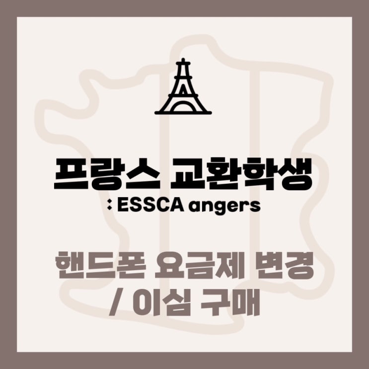 프랑스 교환학생 준비과정 8 핸드폰 요금제 변경이심 구매유심통 네이버 블로그