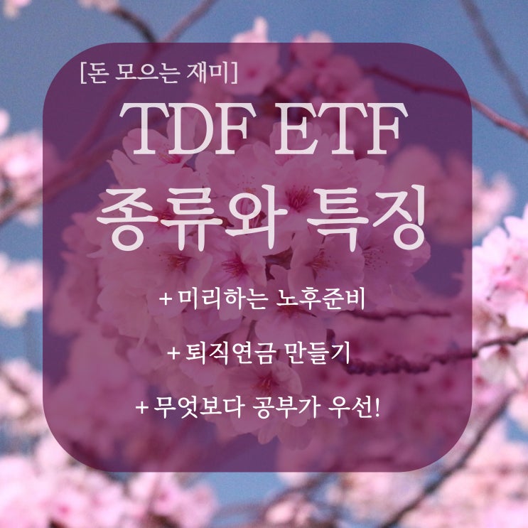 퇴직연금 노후준비 방법 TDF ETF 종류 특징 비교 : 네이버 블로그