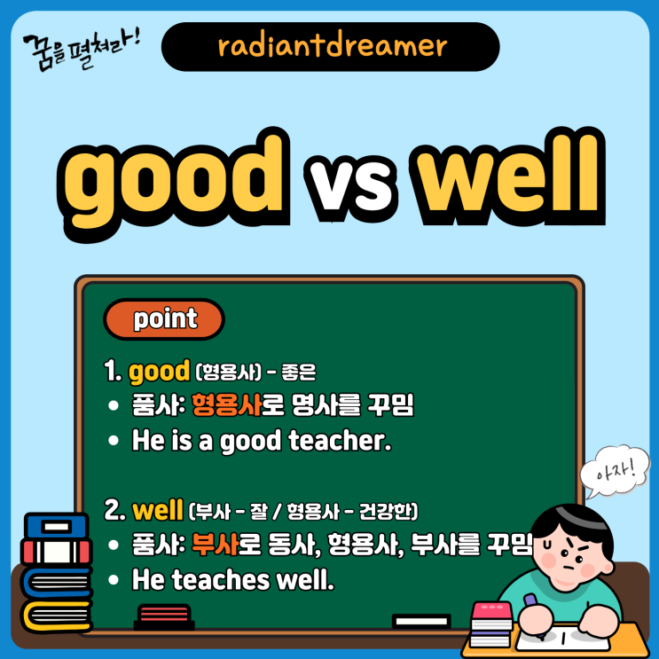 good vs. well 헷갈리지 않게 끝내기! : 네이버 블로그