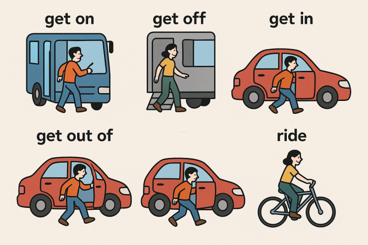 타다, 내리다 영어로 get on, get in, get off, get out of, ride : 네이버 블로그