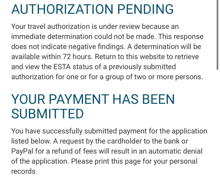 험난한 ESTA 승인 후기(ESTA Authorization Pending) : 네이버 블로그