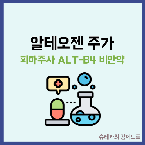 알테오젠 주가 투자하는 이유 ALT-B4 피하주사 비만약 : 네이버 블로그