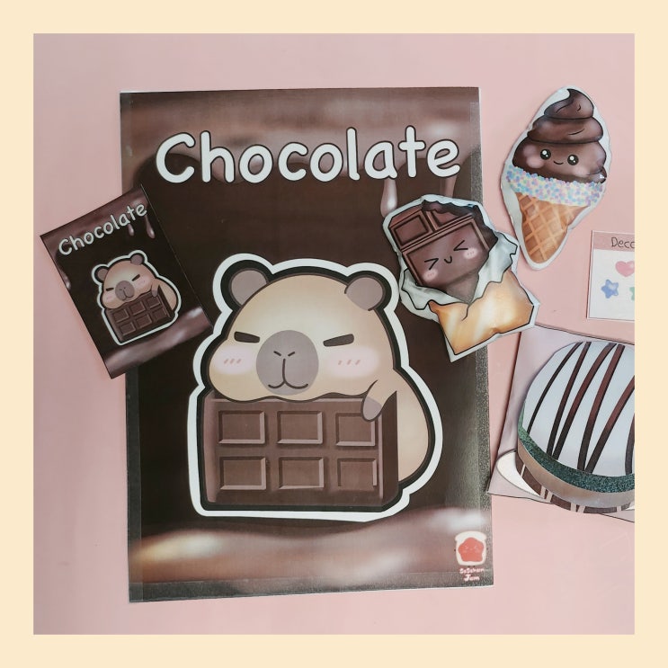 [무료도안Free printable] Chocolate Blindbag (+ Cute Capybara Squishy Book ...
