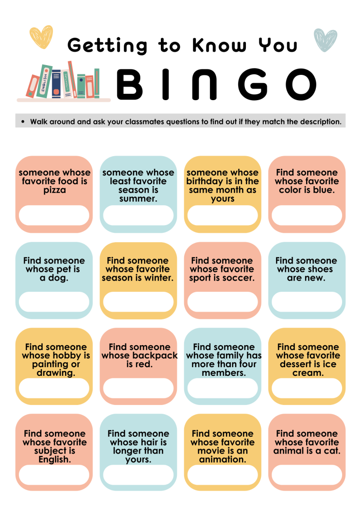 BINGO Speaking Activity로 소유격 관계대명사 Whose 자연스럽게 익히기 : 네이버 블로그