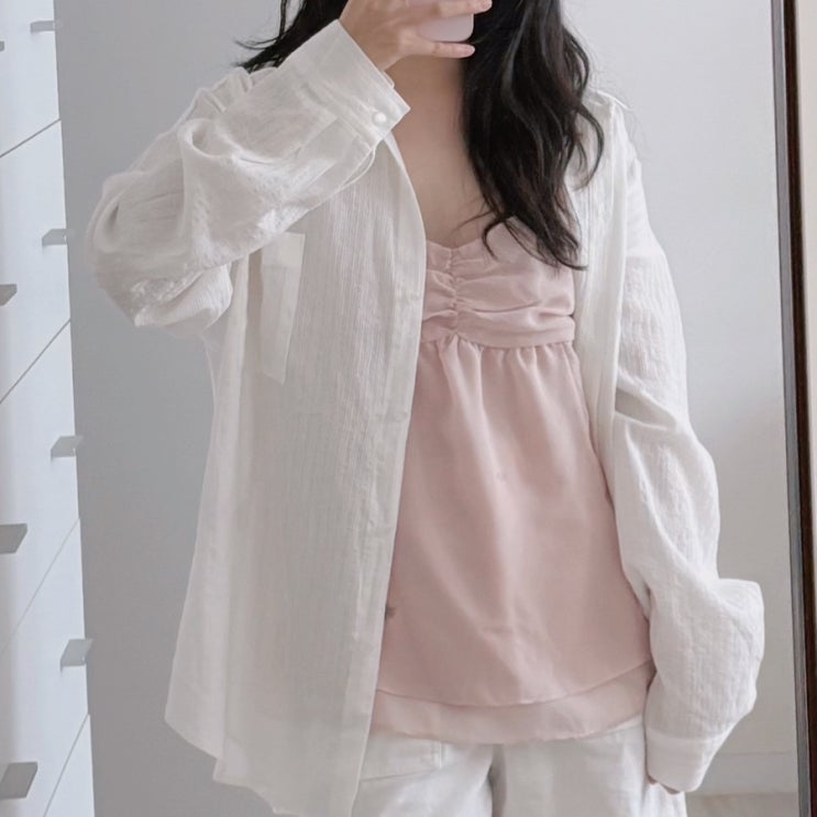 헤인트 BERRY CHIFFON OVER FIT SHIRT 후기 :: 봄신상 데일리룩 바캉스룩 오버핏셔츠 : 네이버 블로그