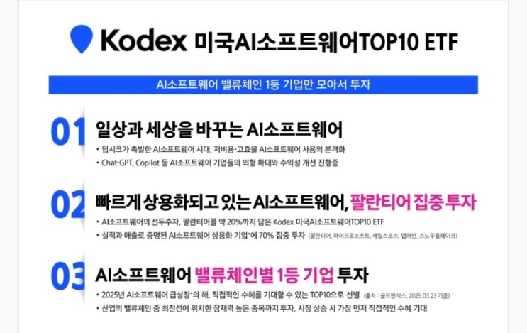 [KODEX ETF] Kodex 미국 AI 소프트웨어 TOP10 ETF 팔란티어 집중투자 : 네이버 블로그